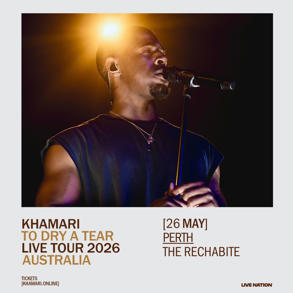 KHAMARI (USA) - 'To Dry a Tear' Australian Tour — The Rechabite