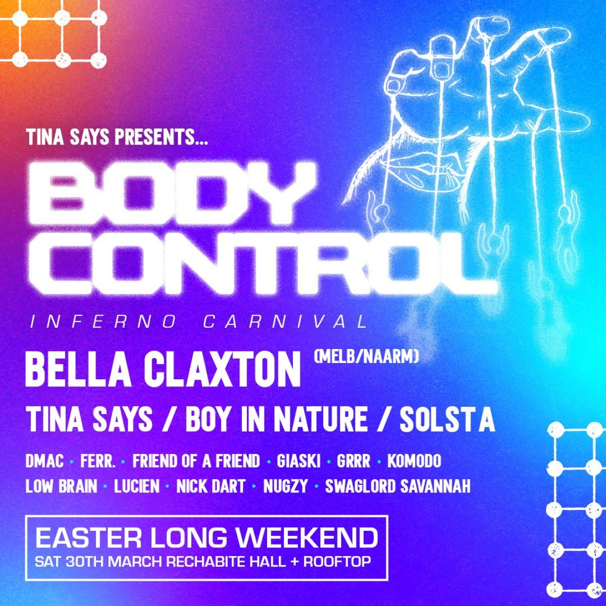 BODY CONTROL INFERNO CARNIVAL FT BELLA CLAXTON — The Rechabite